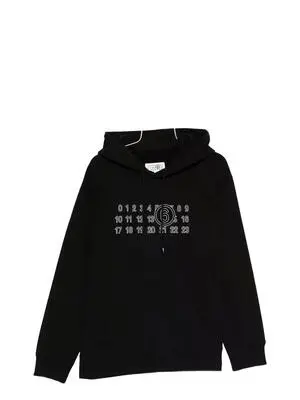 MAISON MARGIELA Numeric-print Hoodie - Black