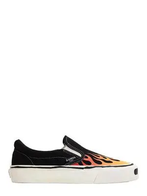 KAMIYA Cornell Flame-pattern Slip-on Sneakers - Black