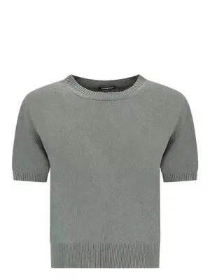 CANESSA Round-neck Short-sleeve Top - Grey