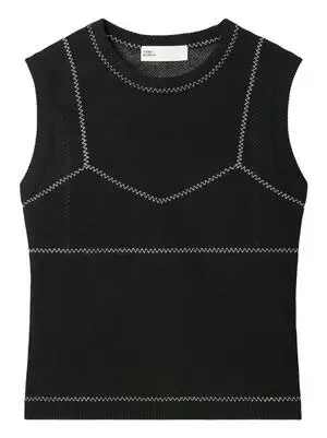 TORY BURCH Mesh-Panel Sleeveless Top