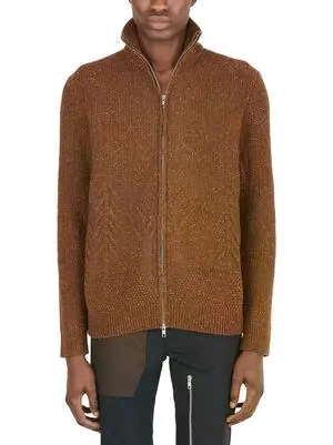 RANRA Cable-knit Zip-up Cardigan - Brown