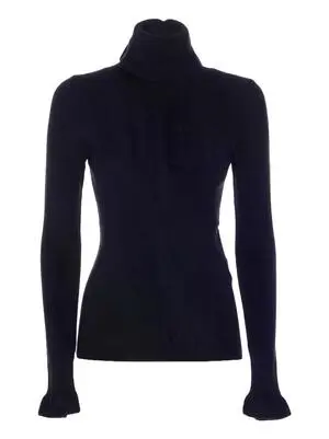 Chloé High-neck Ruffled-cuff Sweater - Blue