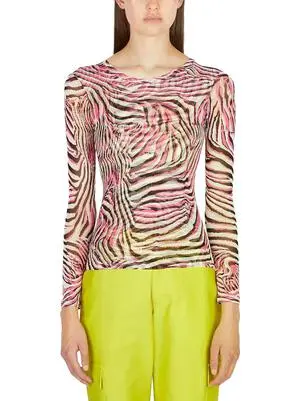 Collina Strada Zebra-print Top - Pink