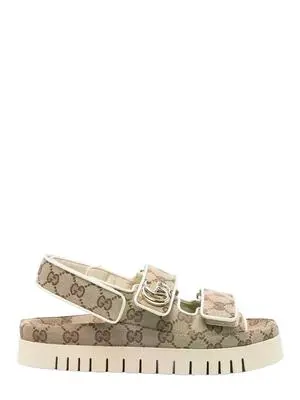 Gucci Gg-motif Sandals - Brown