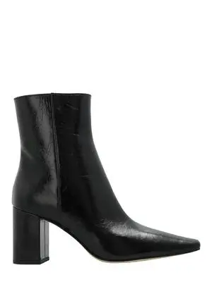Michael Kors Leather Block Heel Pointed-toe Boots - Black