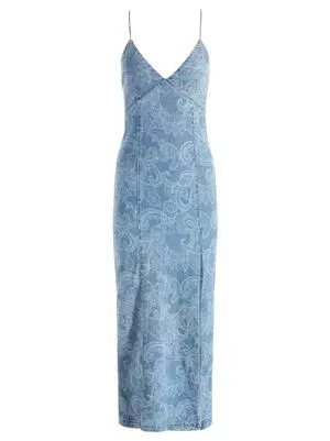 Alice + Olivia Julietta Denim Slip Dress - Blue