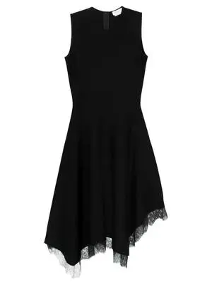 Alexander McQueen Lace-trimmed Midi Dress - Black