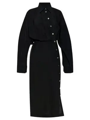 Sportmax Button-detailed Shirt Dress - Black