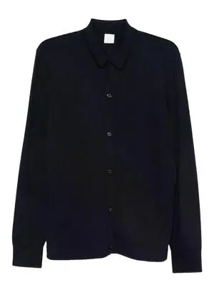 Eleventy Button-down Wool Shirt - Blue