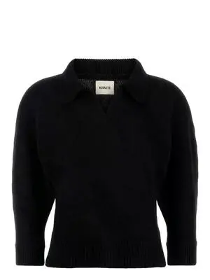 Khaite Cashmere Polo Shirt - Black