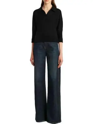 Khaite Cashmere Polo Shirt - Black