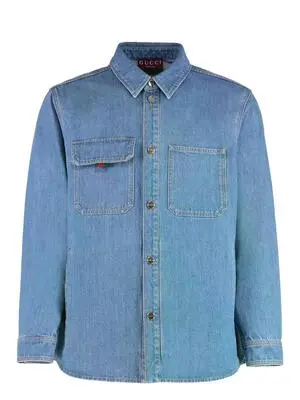 Gucci Patch-pockets Denim Shirt - Blue