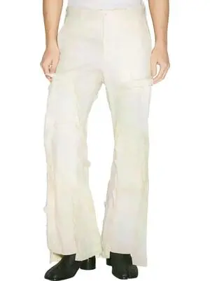 Comme Des Garçons Frayed Tailored Trousers - Neutrals