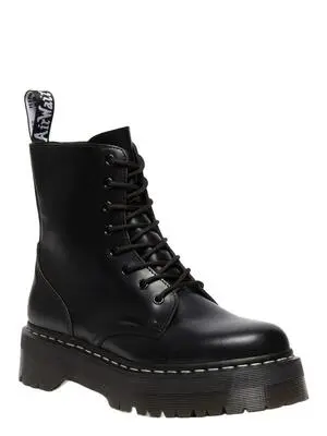 Dr. Martens Jadon White Stitch Boots - Black