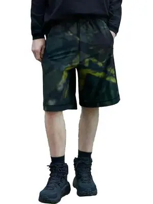 MOOS STUDIO Camouflage-print Elasticated Shorts - Black