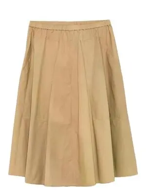 Vince Elastic-waistline Midi Skirt With Pockets - Neutrals