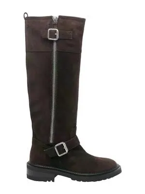 VIA ROMA 15 50mm Buckled Zip-fastening Biker Boots - Brown