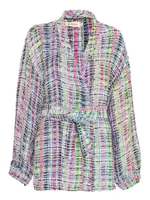 LETHICIA BRONSTEIN Tweed Belted Jacket - Pink
