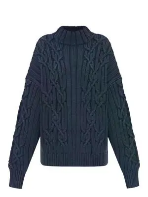 IRO PARIS Novani Cable-knit High-neck Sweater - Blue