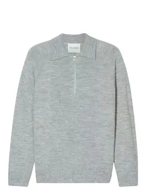 Closed Zip-front Sweater - Grey