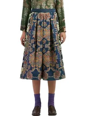 PIERRE-LOUIS MASCIA A-Line Geometric-Pattern Midi Skirt