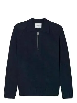 Closed Half-zip Sweater - Blue