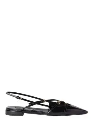 Miu Miu Buckled Slingback Flat Pumps - Black