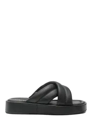 Clarks Alda 35mm Quilted Cross-strap Sandals - Black