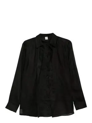 TOTÊME Button-down Ramie Shirt - Black