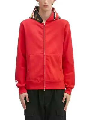 A BATHING APE Hooded Zip-up Sweatshirt - Red