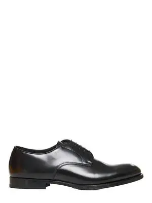 DOUCAL'S Leather Derby Lace-up Shoes - Black