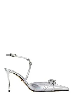Mach & Mach 95mm Crystal-embellished Ankle-strap Pumps - Grey