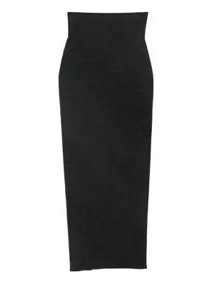 Alberta Ferretti High-waisted Virgin Wool Maxi Skirt - Grey