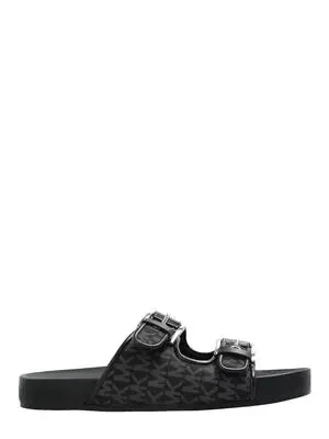 Michael Kors Byers Buckle Slides - Black