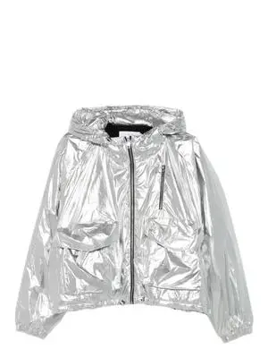 IRO PARIS Metallic Hooded Jacket - Silver