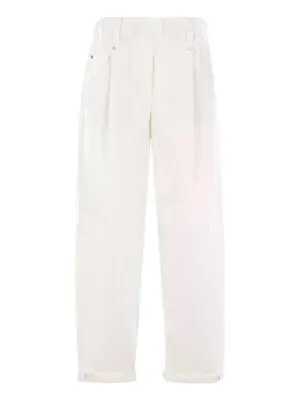 Brunello Cucinelli Elastic-waist Trousers - White