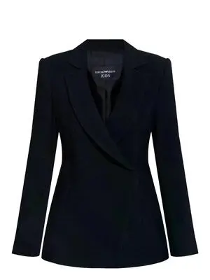 Emporio Armani Textured Wrap Blazer - Blue