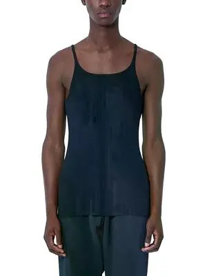 GREG ROSS Scoop-neck Ribbed Tank Top - Black