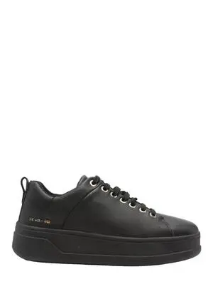 Geox Spherica Ecub Leather Platform Sneakers - Black