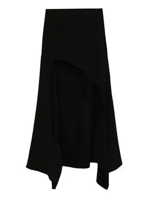 MUGLER Asymmetric High-low Skirt - Black
