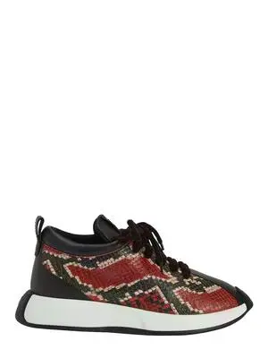 GIUSEPPE ZANOTTI Ferox Snakeskin-effect Sneakers - Red