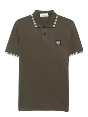Stone Island Logo-appliqué Polo Shirt - Green