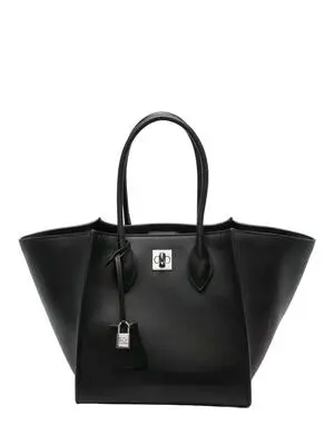 Ermanno Scervino Maggie Turn-lock Leather Tote Bag - Black