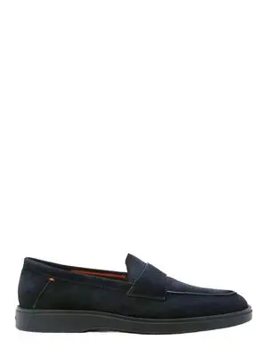 Santoni Suede Penny Loafers - Blue