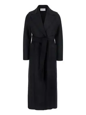 Harris Wharf London Belted Lapels Coat - Black