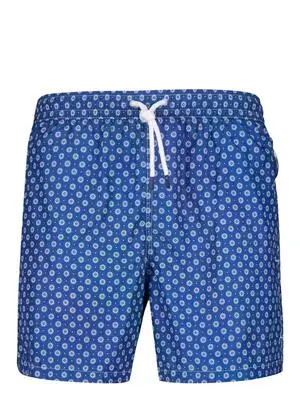 Fedeli Printed Swim Trunks - Blue