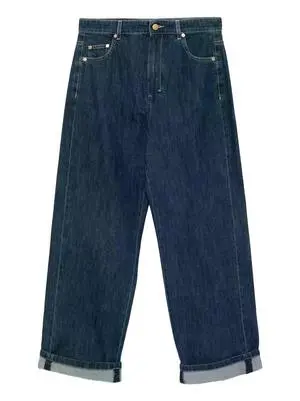 Max Mara Wide-leg Cuffed Jeans - Blue