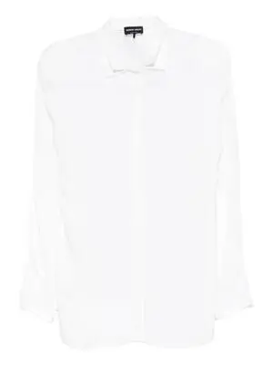 Giorgio Armani Long-sleeve Collared Shirt - White