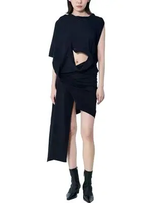 SIA ARNIKA Draped Asymmetrical Mini Dress