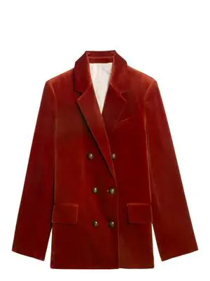 Zadig&Voltaire Cotton Double-breasted Blazer - Red